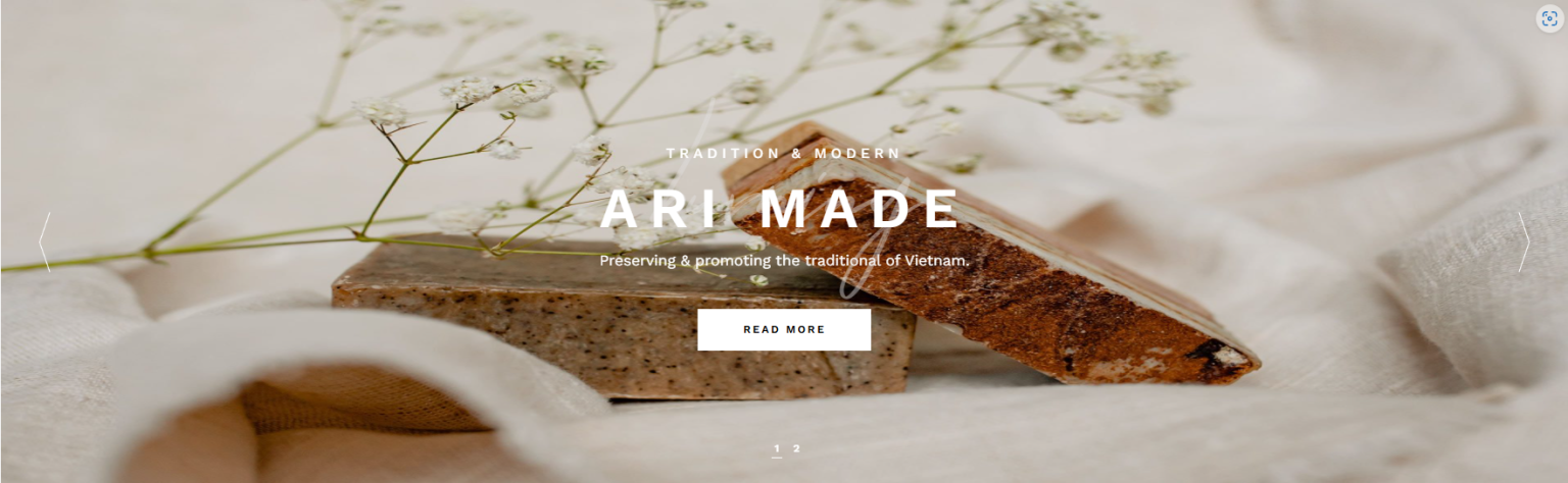 Dự án thiết kế Website trải nghiệm Ari Made - Azwebsite